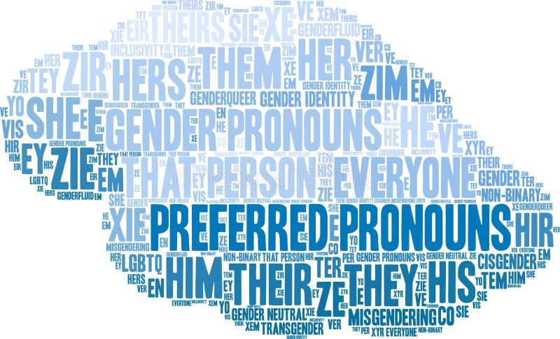Preferred Pronouns Word Cloud Stock Vector - Illustration of ...