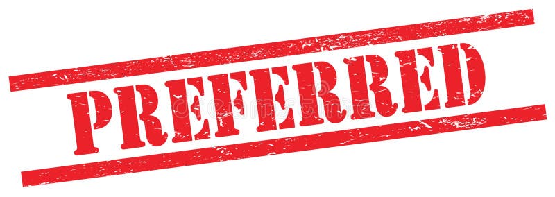 PREFERRED Text on Red Grungy Rectangle Stamp Stock Illustration ...