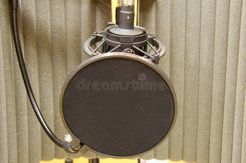 Professional Studio Microphone in Sound Booth Stock Image - Image of ...