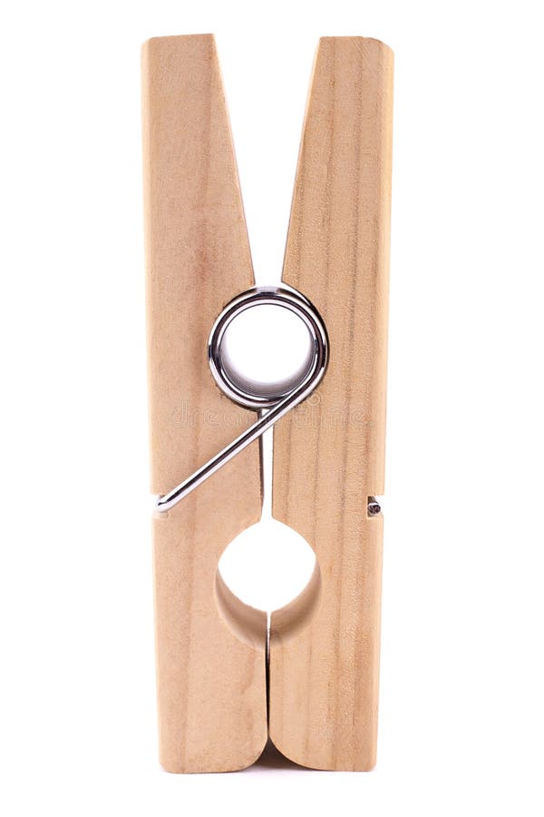 Pregador De Roupa De Madeira No Fundo Branco Imagem de Stock - Imagem ...
