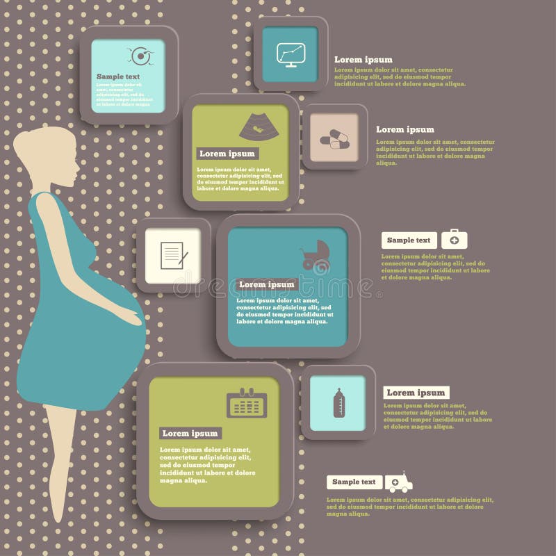 Pregnancy And Birth Infographics Stock Vector Illustration Of