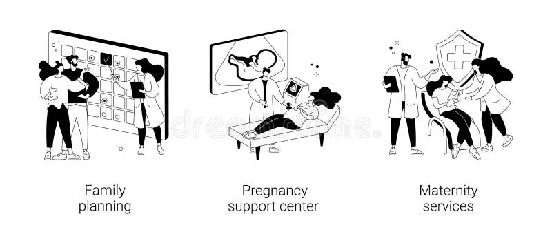 Pregnancy and Birth Support Abstract Concept Vector Illustrations ...