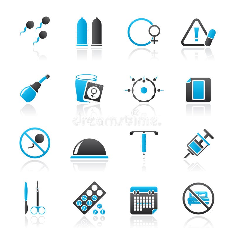 Pregnancy and Contraception Icons Stock Vector - Illustration of ...