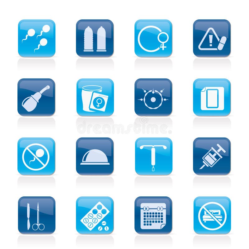 Pregnancy and Contraception Icons Stock Vector - Illustration of icon ...