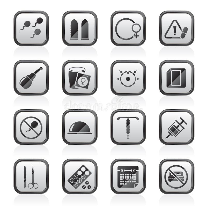 Pregnancy and Contraception Icons Stock Vector - Illustration of ...