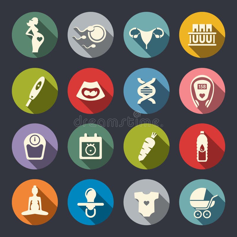 Pregnancy icon set stock vector. Illustration of living - 54202112