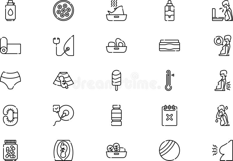 Pregnancy Icons Collection is a Vector Illustration with Editable ...