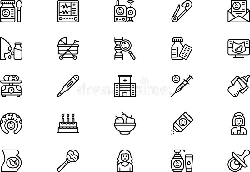 Pregnancy Icons Collection is a Vector Illustration with Editable ...