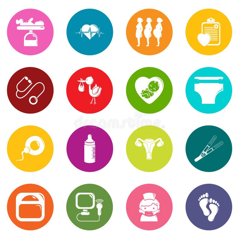 Pregnancy Icons Set Colorful Circles Vector Stock Vector - Illustration ... Pregnancy Icons Set Colorful Circles Vector Stock Vector - Illustration ...
