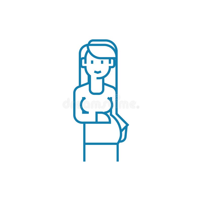 Pregnancy Line Icon Concept. Pregnancy Vector Linear Illustration ...