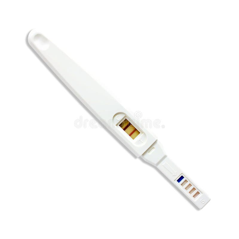 Positive Pregnancy Test, Cassette Format Isolated on White Stock Photo ...