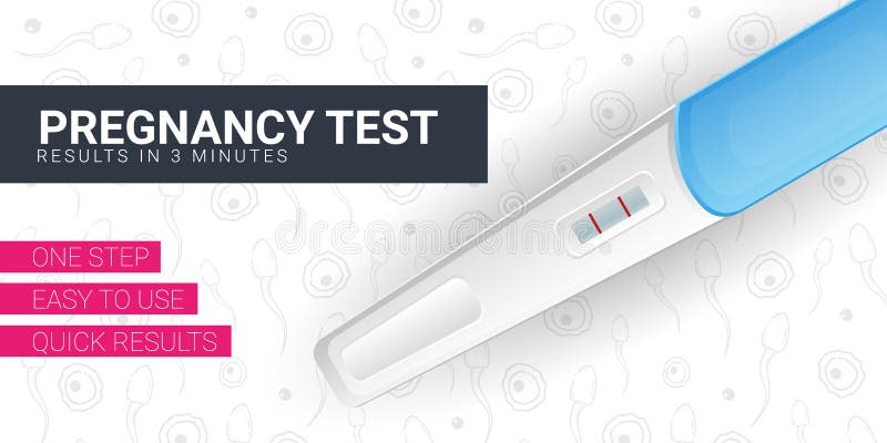 Pregnancy Test Banner with Hand Draw Background. Stock Vector ...