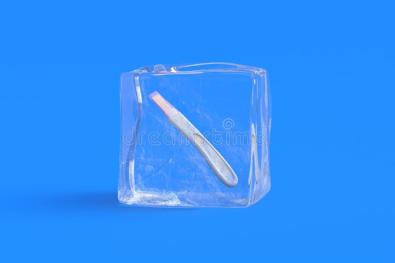 Pregnancy test in ice cube stock illustration. Illustration of ...