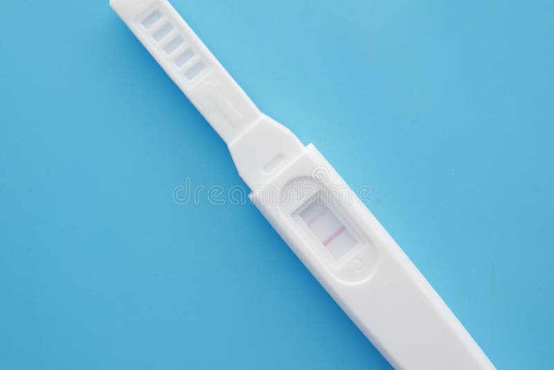 Pregnancy Test Kit on Blue Background Stock Image - Image of white ...