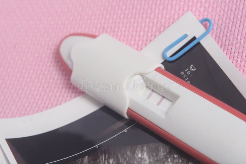 Pregnancy Test Pack at Pink Background Stock Photo - Image of fast ...
