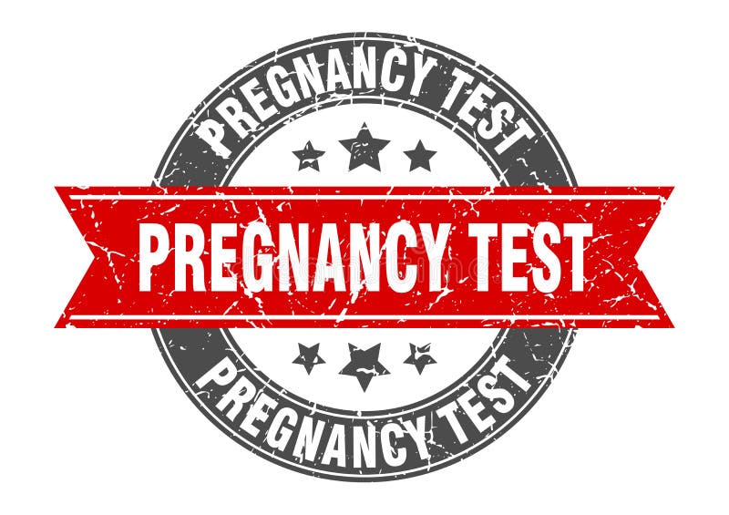 Pregnancy Test Round Stamp with Ribbon. Label Sign Stock Vector ...