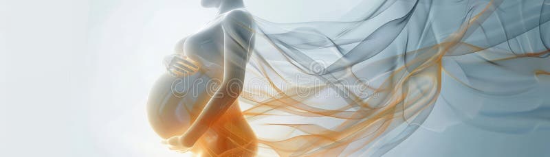 Pregnancy Visualized through Soft Flowing Abstract Designs Stock ...