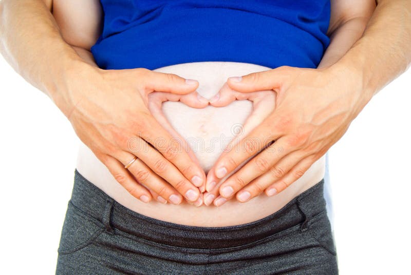 Pregnant Belly with His Hands on it Stock Image - Image of healthcare ...