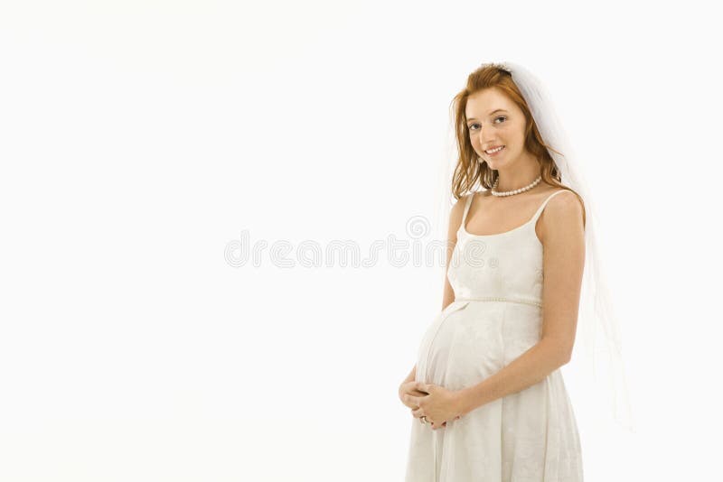 Pregnant bride. stock image. Image of expecting, marriage - 2678837