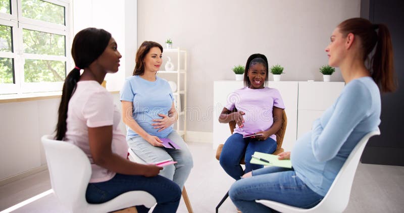 Pregnant Expecting Women Group Class Stock Image - Image of people ...