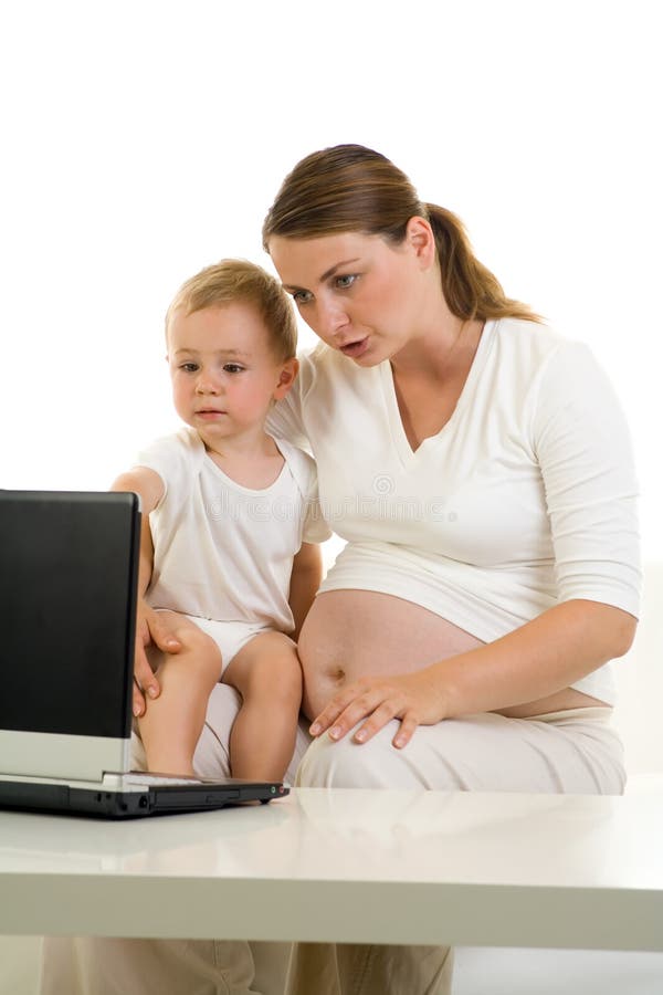 Pregnant mom and child stock image. Image of landscape - 3105439