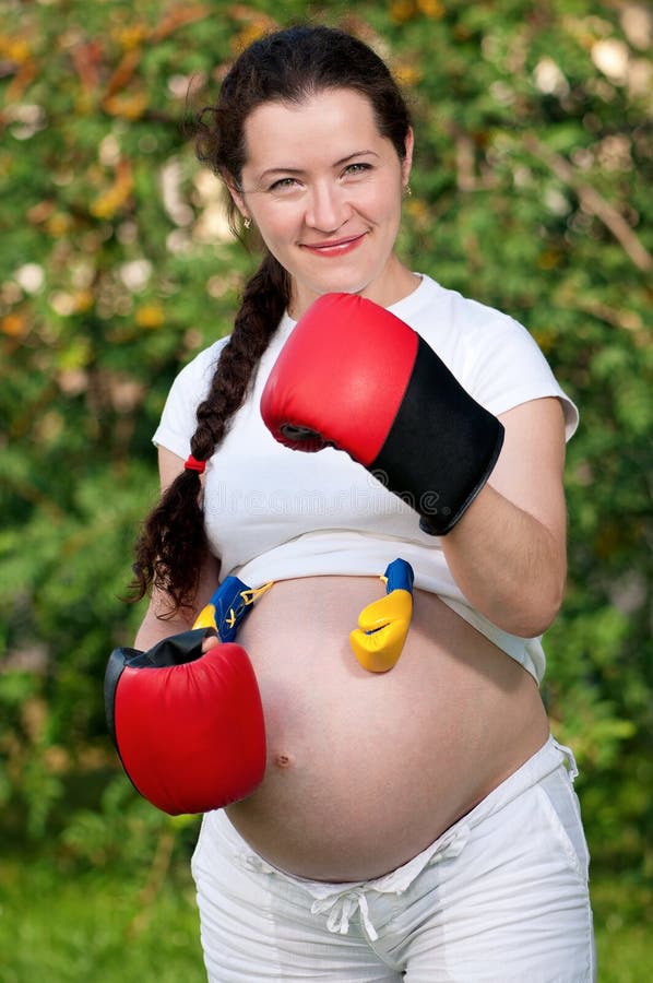 Pregnant woman stock image. Image of knock, mitt, knockout - 26035683