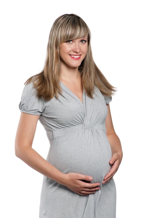 Pregnant Belly with Blue Ribbon Stock Photo - Image of body, abdomen ...