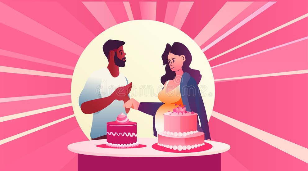 African American Pregnant Woman Husband Stock Illustrations 104