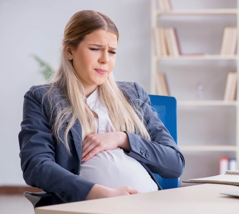 Pregnant Woman Employee in the Office Stock Photo - Image of maternity ...