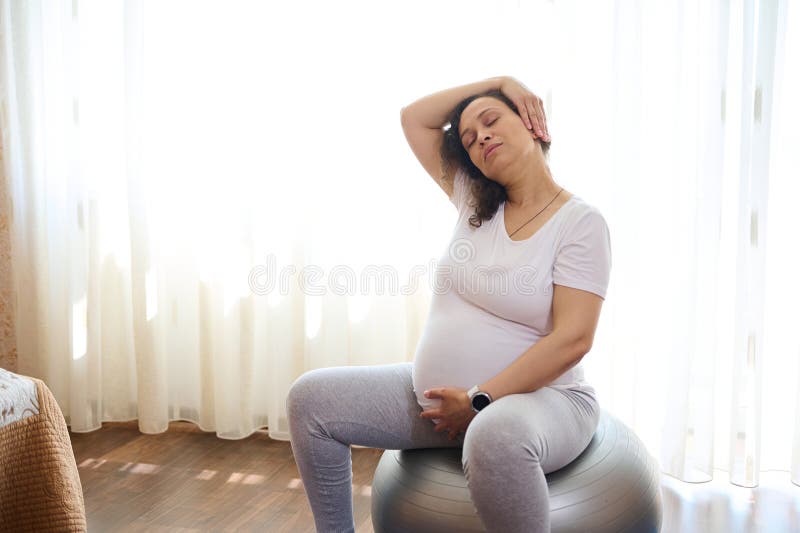 Pregnant Woman Expectant Gravid Mother With Big Belly In Late