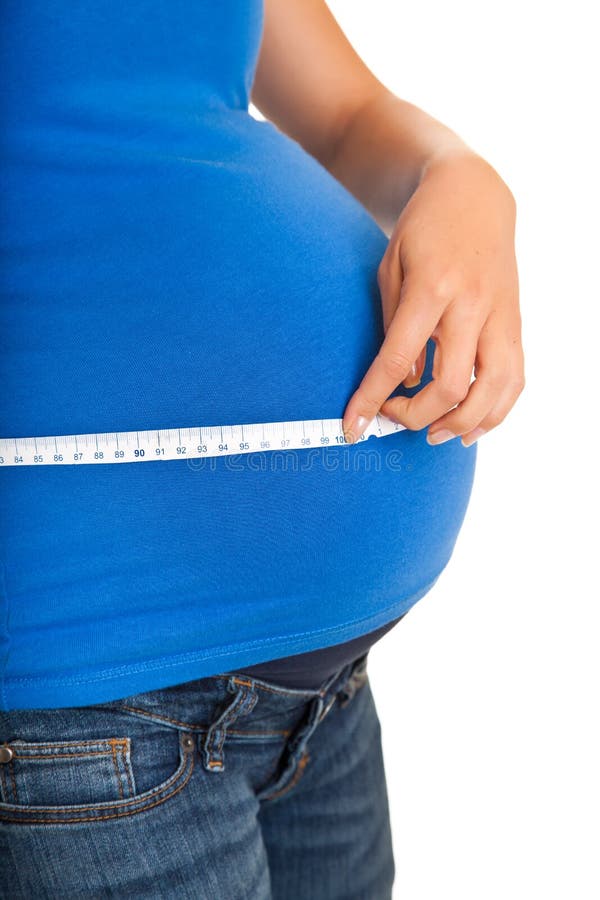 Pregnant Woman Measuring Stomach Stock Image - Image of woman ...