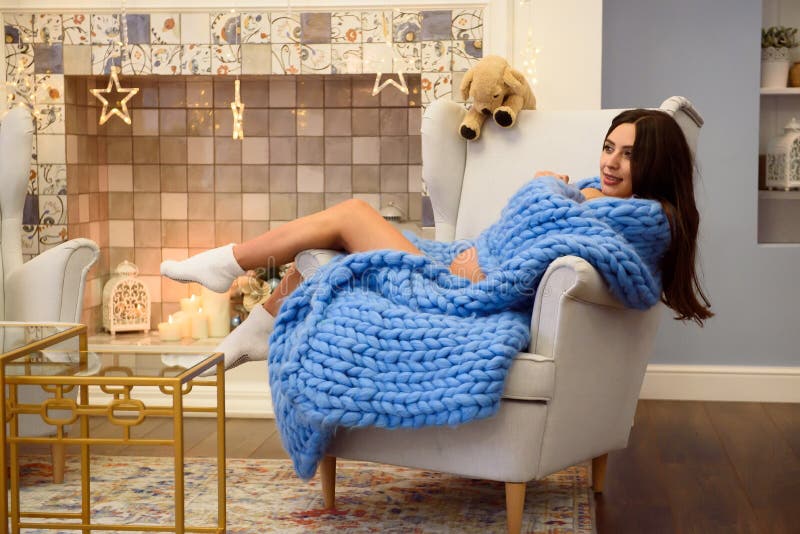 Pregnant Woman Sits in an Armchair Next To Christmas Tree. Stock Image ... Pregnant Woman Sits in an Armchair Next To Christmas Tree. Stock Image ...