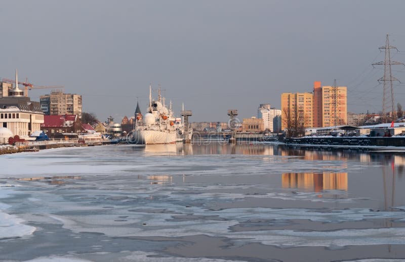 Pregolya River in Kaliningrad Stock Photo - Image of tower, landscape ...