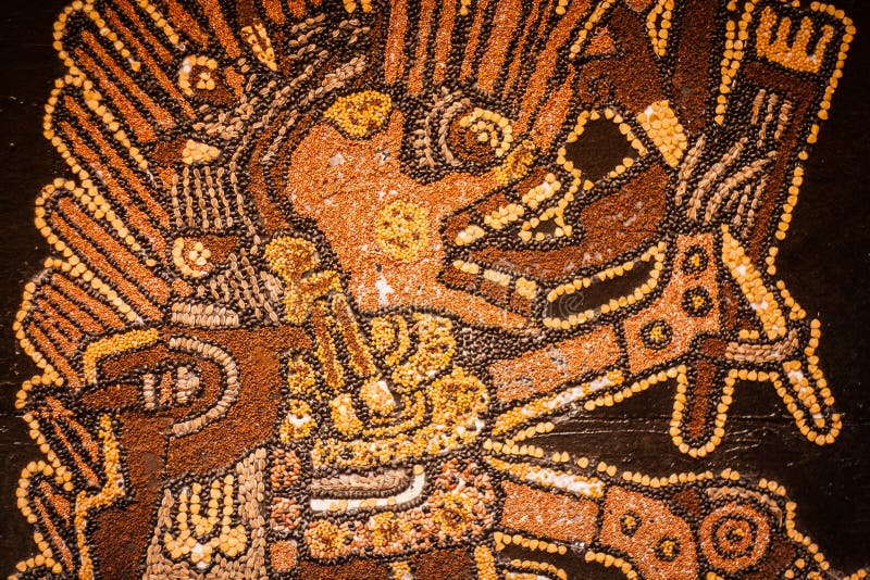 Prehispanic Mosaic from Seeds and Grains Stock Image - Image of aztec ...