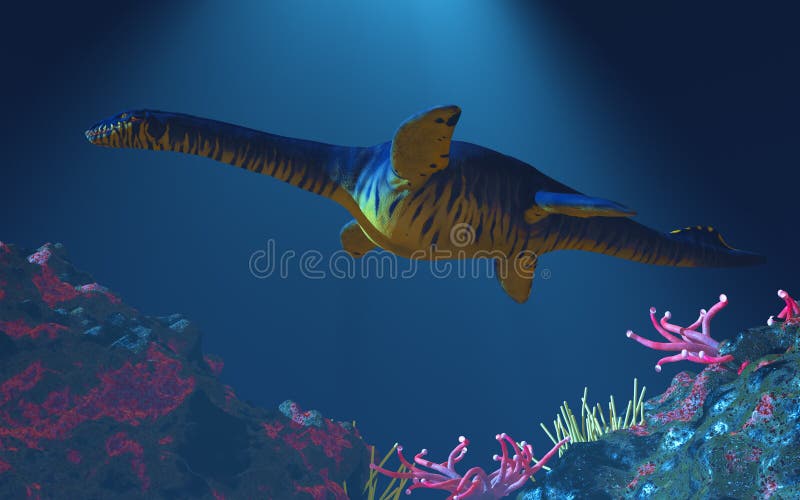Prehistoric Animal, Cryptoclidus Stock Illustration - Illustration of ...