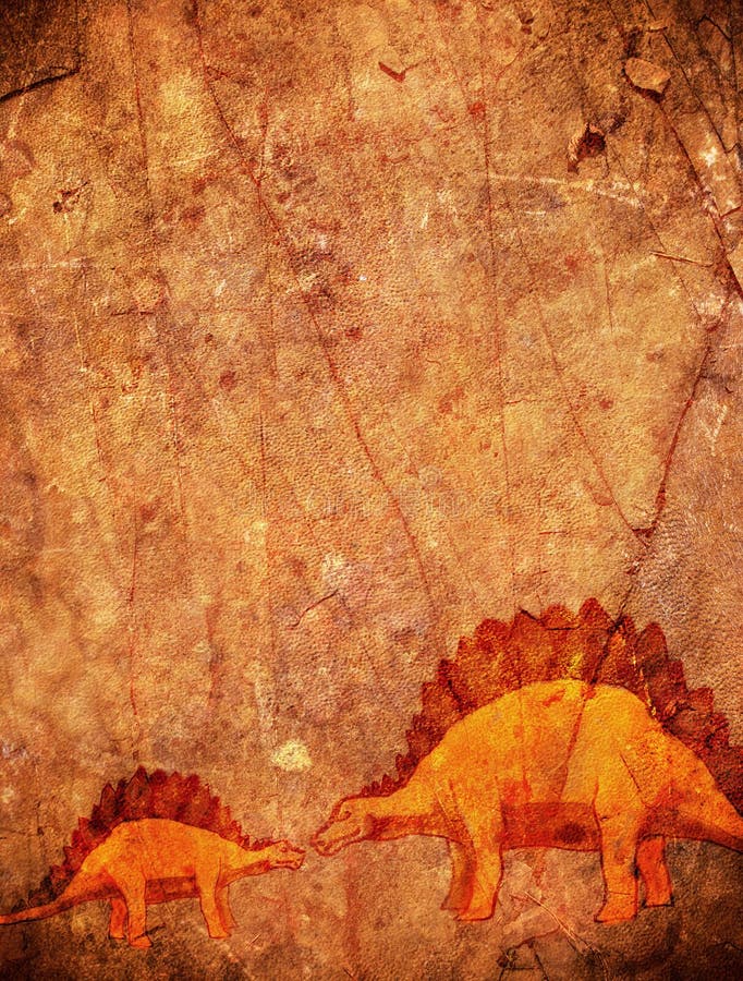 Prehistoric Background with Dinosaur Stock Illustration - Illustration ...