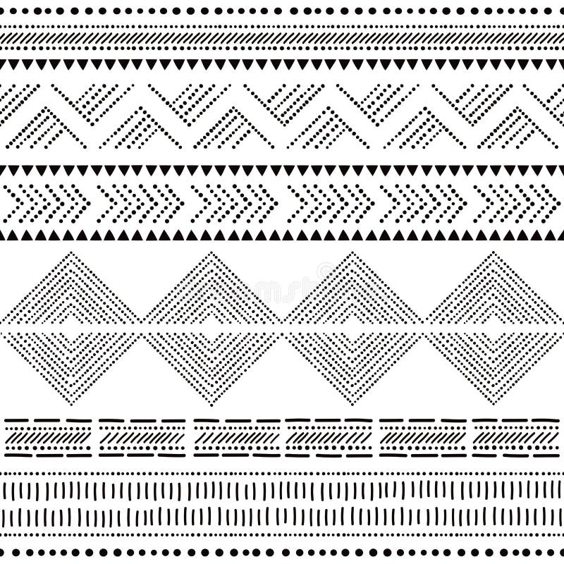 Old Prehistoric Pottery Inspired Seamless Pattern - Bell Beaker Folk ...