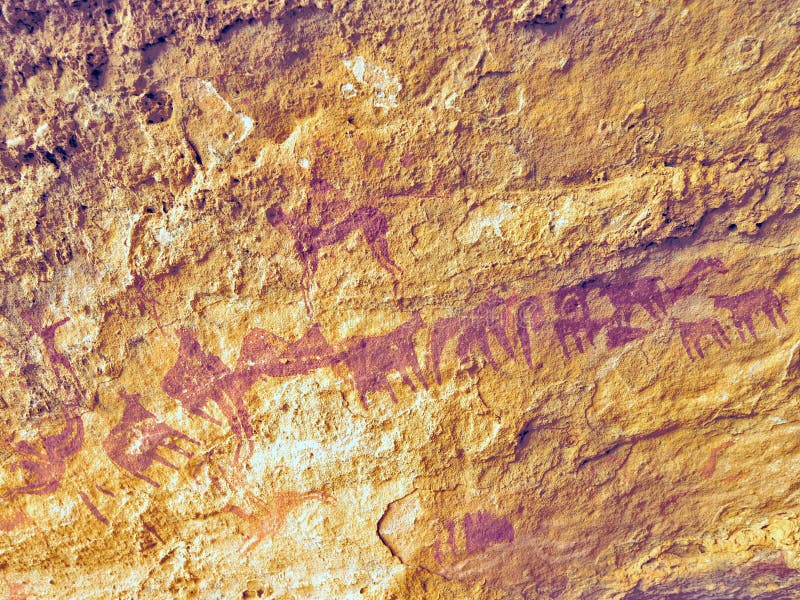 Prehistoric Cave Paintings of the Sahara Desert in Chad Stock Photo ...