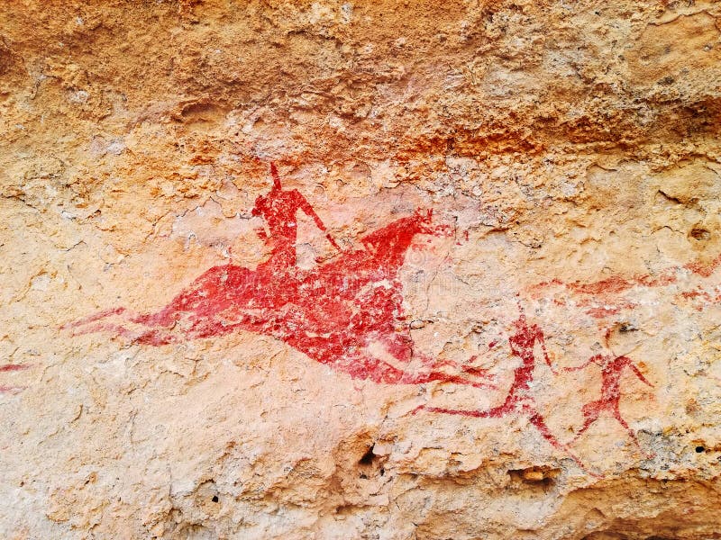 Prehistoric Cave Paintings of the Sahara Desert in Chad Stock Image ...