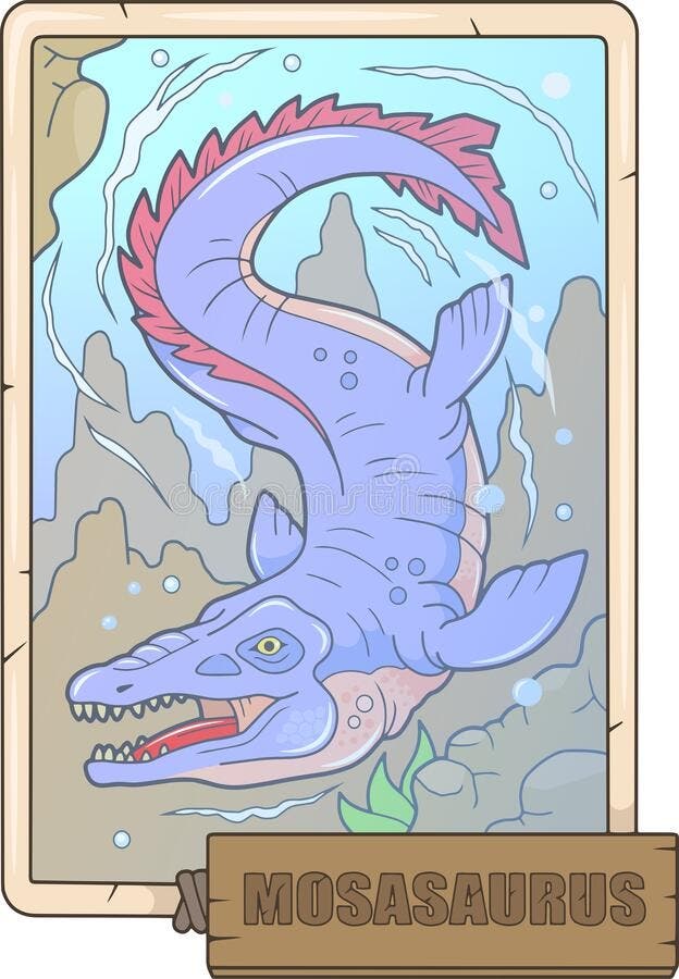 Prehistoric Dinosaur Mosasaurus Stock Vector - Illustration of lizard ...