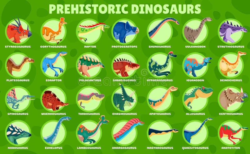 Prehistoric Dinosaurs Infographic, Dino Species Stock Illustration ...
