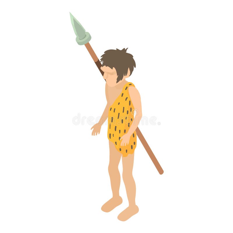 Prehistoric Hunter - Cave Painting Reproduction Stock Illustration ...