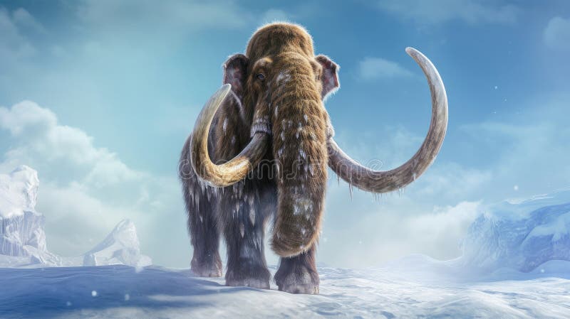 A Prehistoric Mammoth in Ice Age. Elephant Mammoth Stock Illustration ...