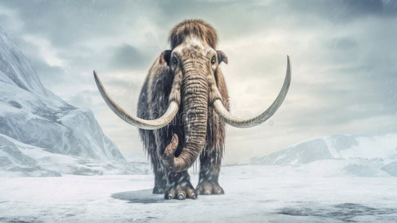 A Prehistoric Mammoth in Ice Age. Elephant Mammoth Stock Illustration - Illustration of mammoth ...