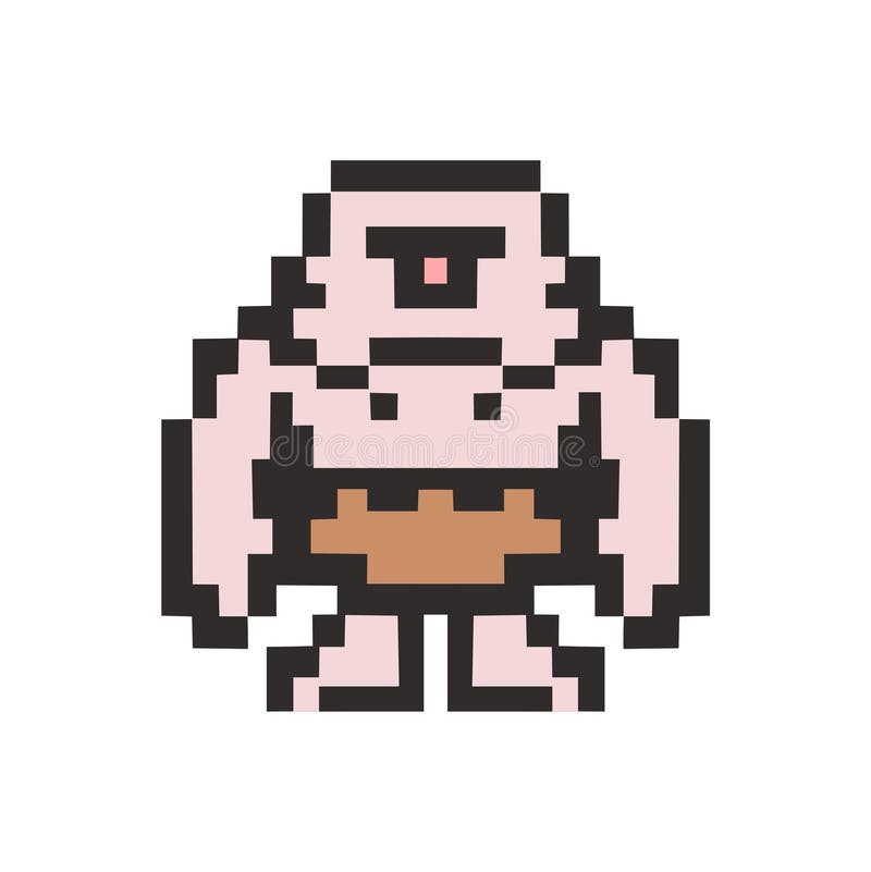 Prehistoric man pixel man stock vector. Illustration of neanderthal ...