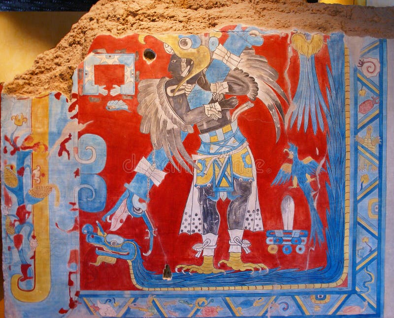 Prehistoric Mexican god stock photo. Image of fresco - 14413462