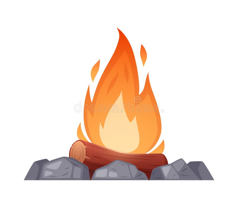 Prehistoric Stone Fireplace Composition Stock Illustration ...