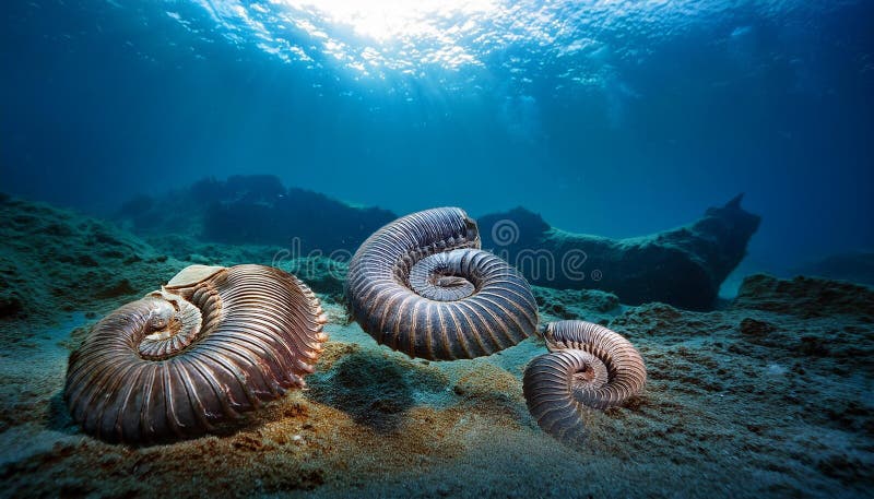 Prehistoric Trilobites Underwater, AI Generated Stock Illustration ...