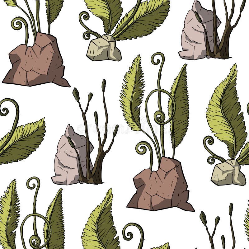 Prehistoric vector plants. stock vector. Illustration of environment ...