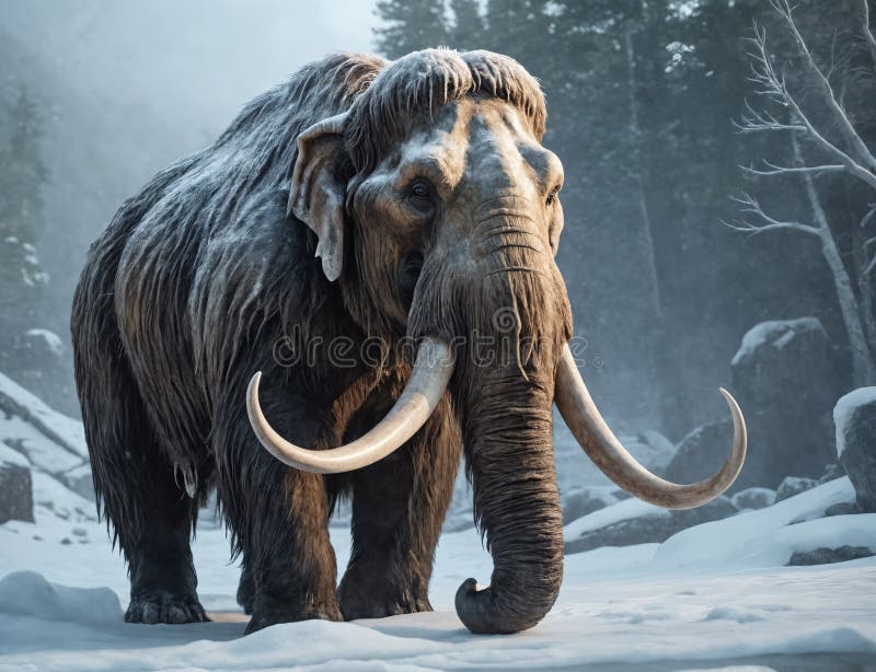Prehistoric Mammoth, an Ancient Giant of the Ice Age Stock Illustration ...